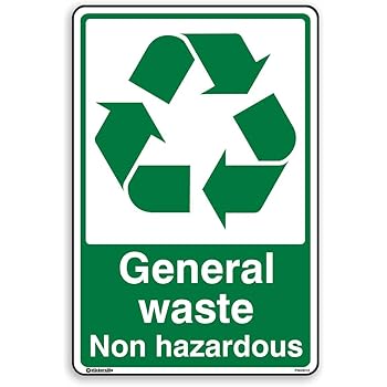 General Waste - Recycling Sign - Self Adhesive Sticker (A4-210mm x ...