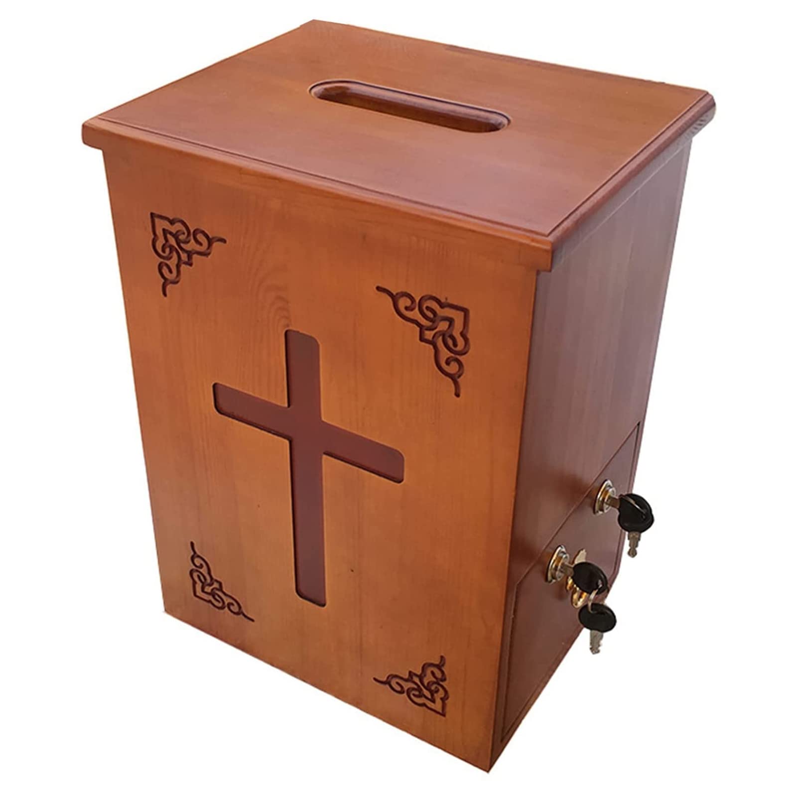 Amazon.com: FKKFUCI Church Donation Box Dedication Prayer Box Wooden ...