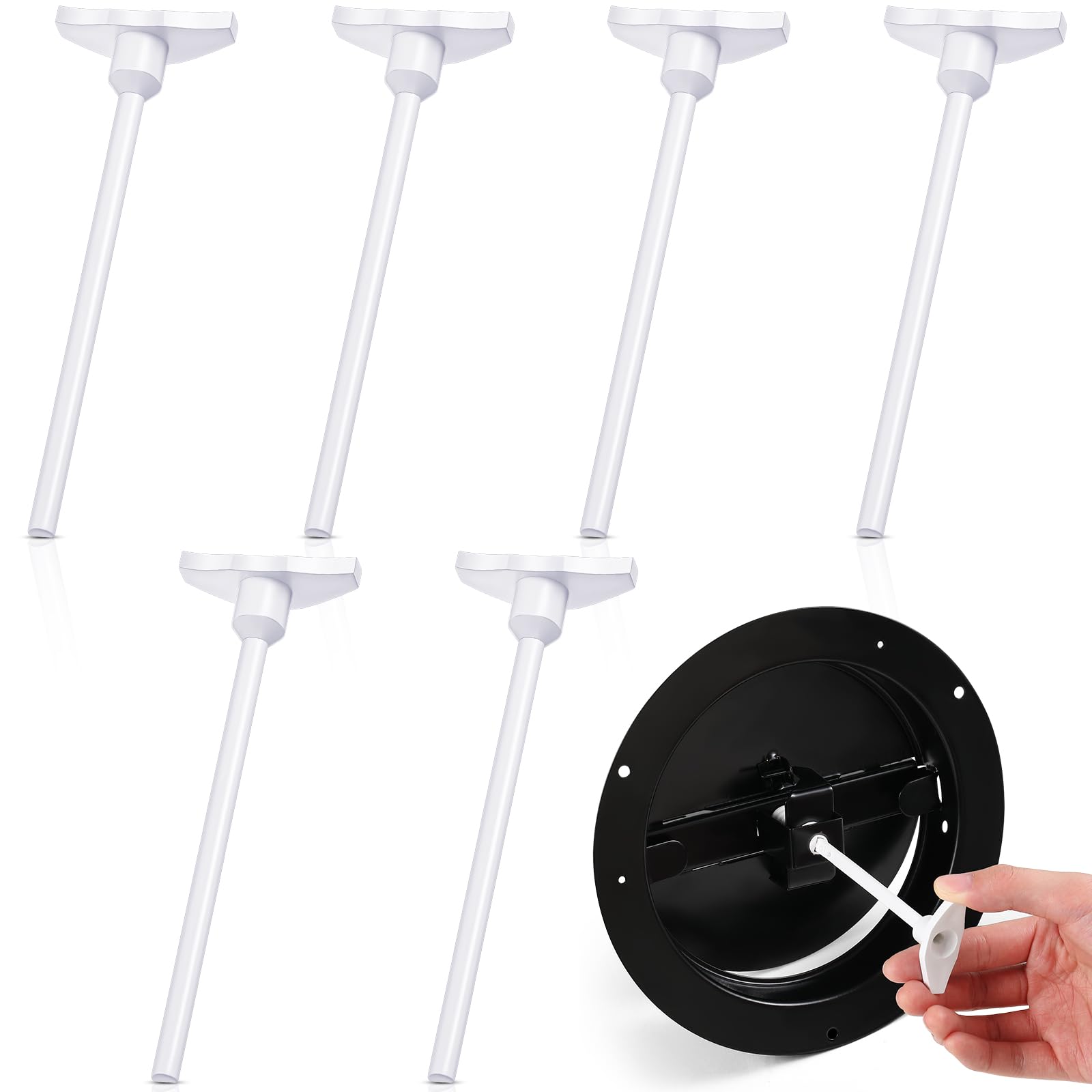Wonderjune 6 Pcs Round Ceiling Diffuser Plastic Key Handle, Vent Key ...