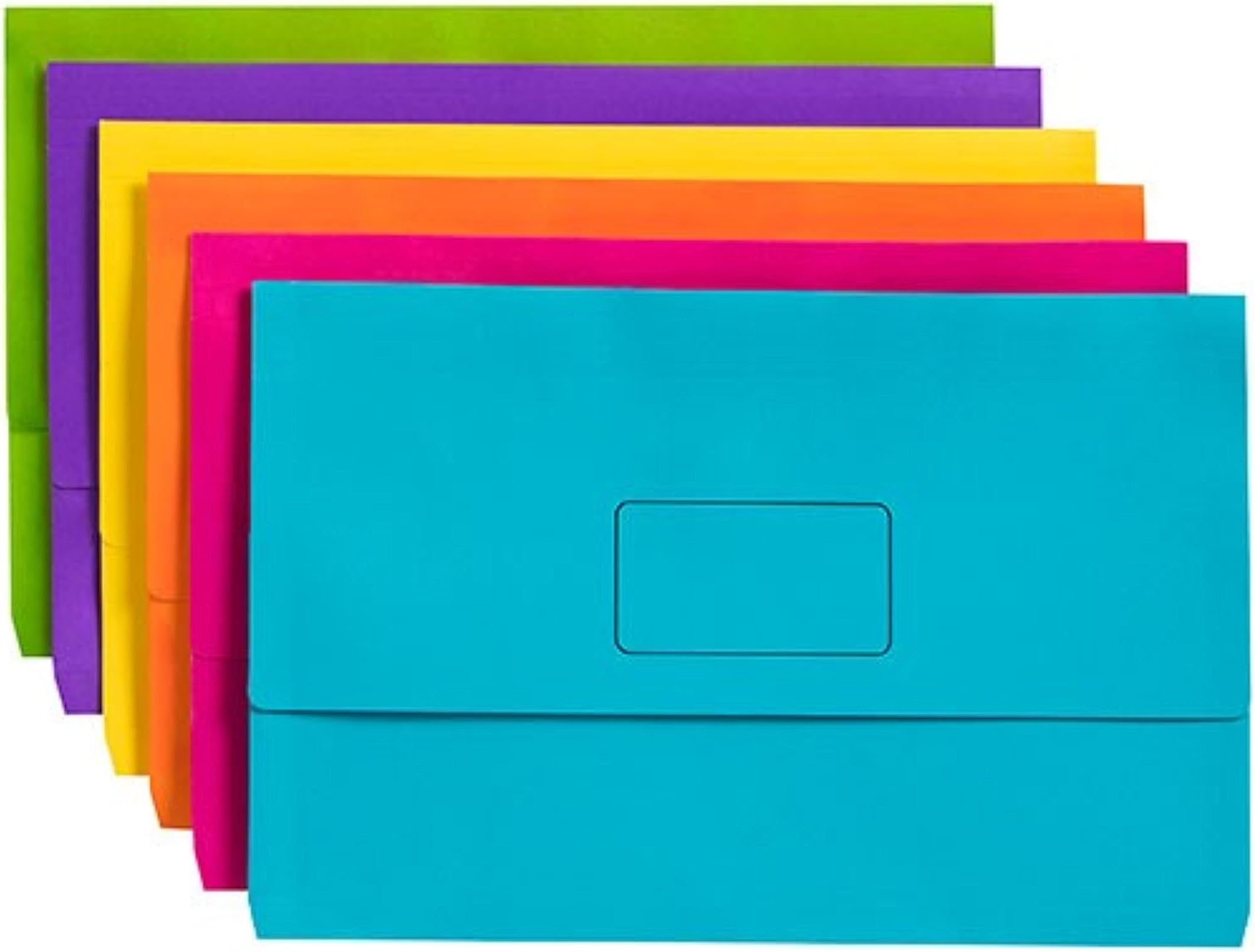 Marbig Slimpick Foolscap Document Wallet Brights Assorted Pack10 ...