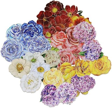 Amazon.com: Ouligay 80Pcs Large Size Flower Stickers 3D Flower Stickers ...