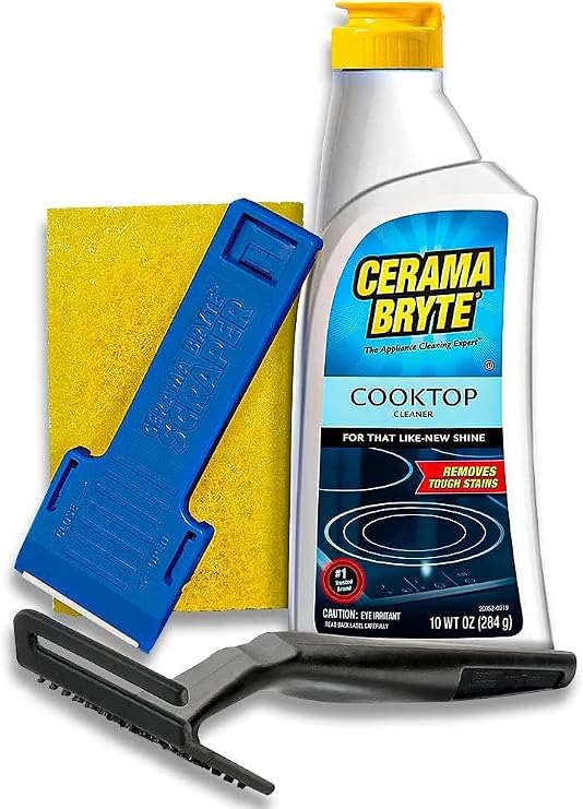 Amazon.com: Cerama Bryte Glass Cooktop Cleaner Combo Kit with POW-R ...