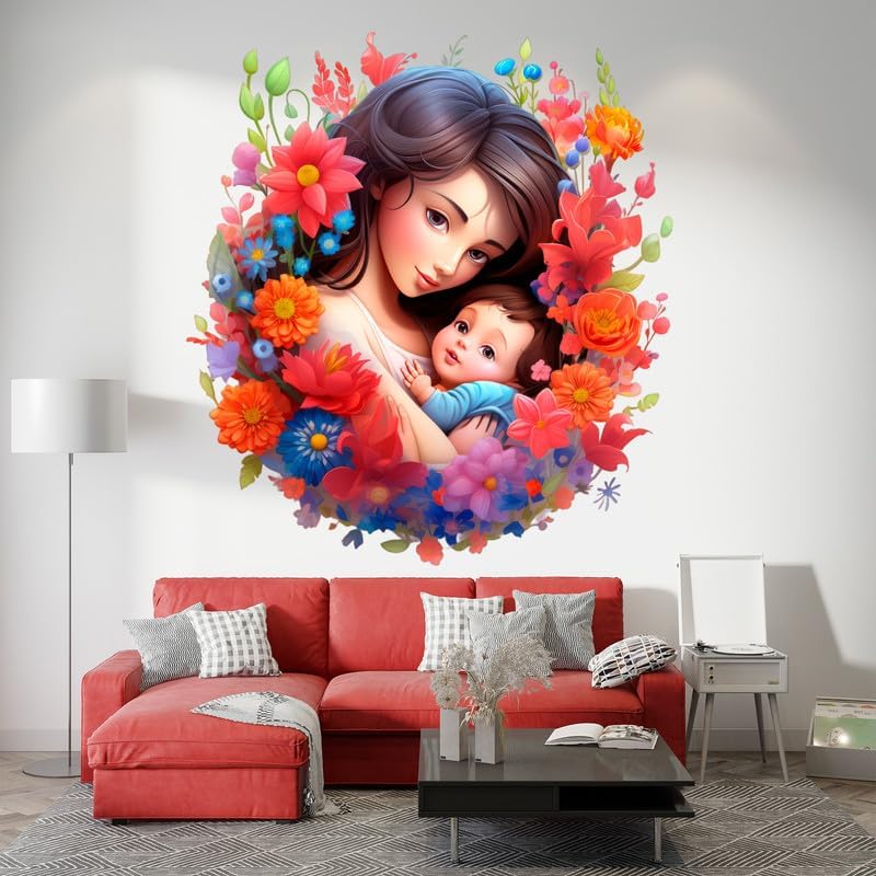 Amazon.com: Mom and Child Wall Vinyl Decals Stickers Peel and Stick ...