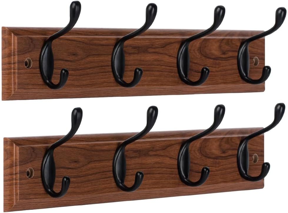 Amazon.com: ROOREVO Wall Mount Coat Rack Coat Hooks, Wall hat Hanger ...