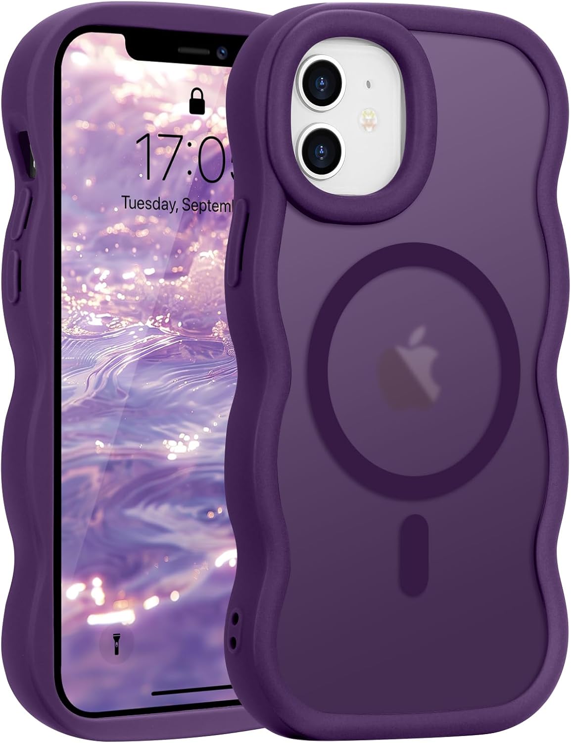 Amazon.com: Pepmune for iPhone 12/12 Pro Case, Curly Wavy Frame Translucent Matte Clear Hard ...