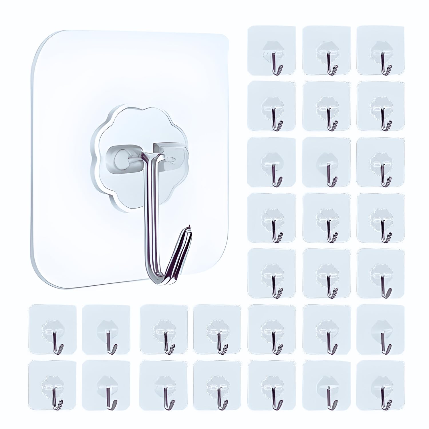 20-Piece Set: 20kg Load-Bearing Plastic Wall Hooks, Perforation-Free ...