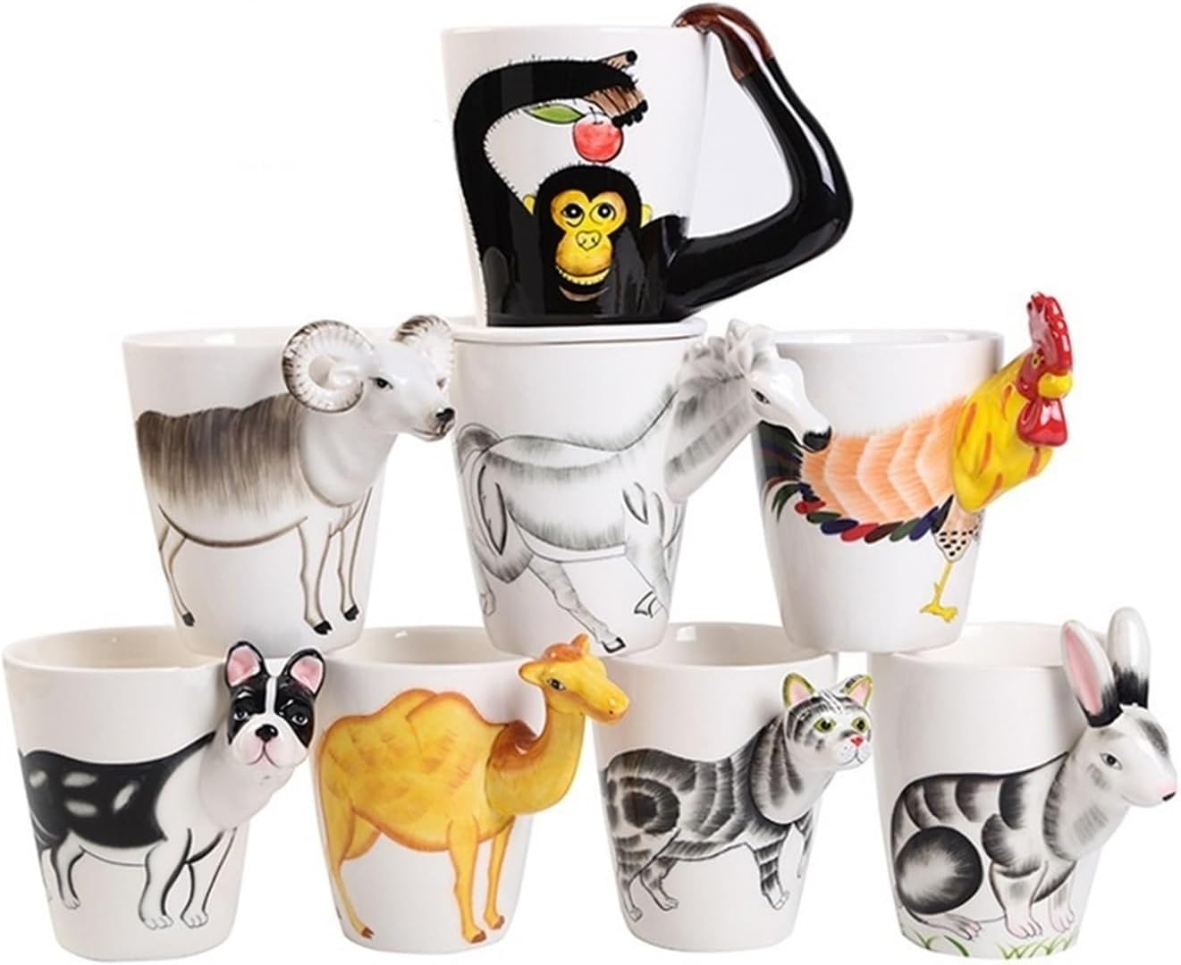 White Horse 3D Ceramic Mug Banma 3D Ceramic Mug Elephant 3D Ceramic Mug ...