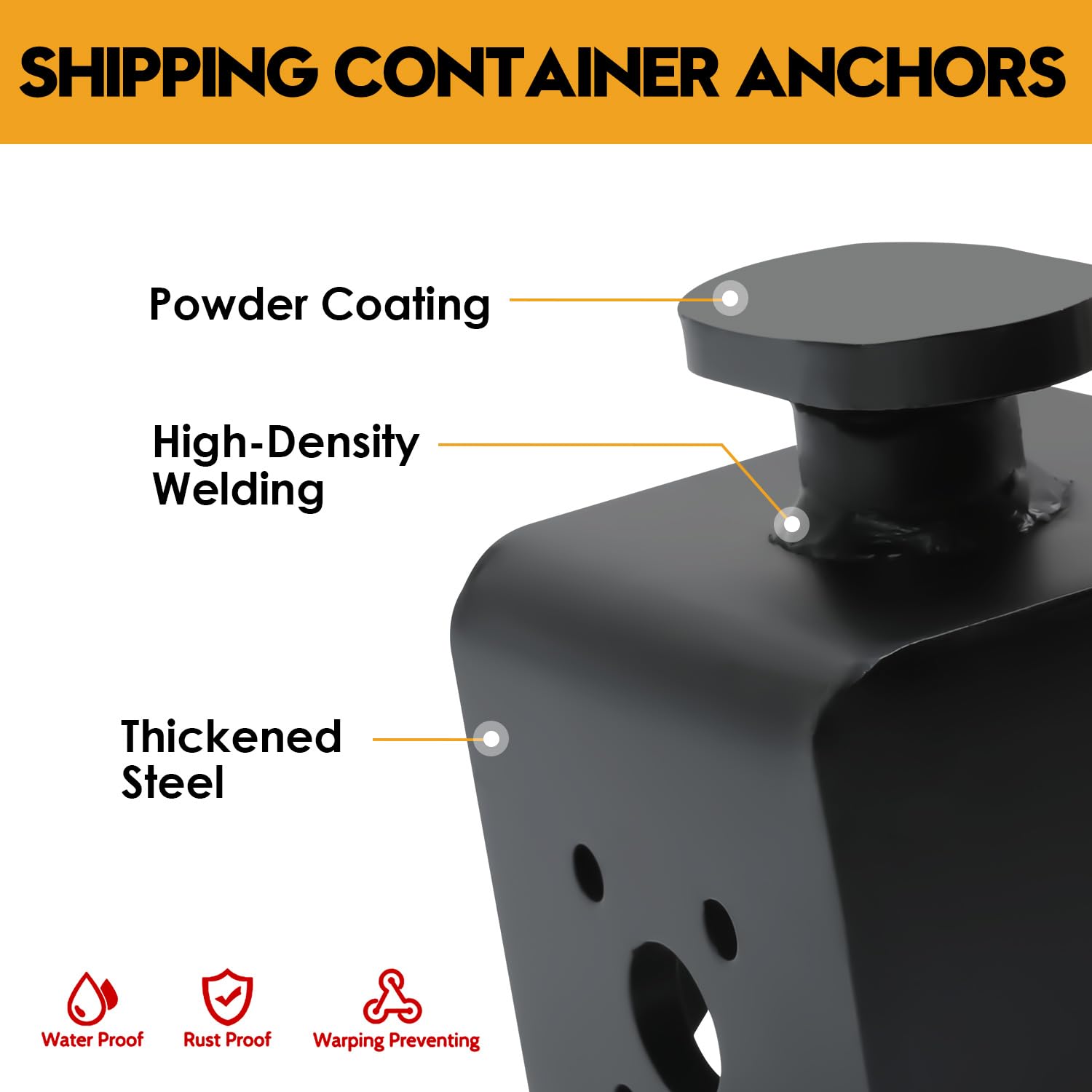 Snapklik.com : Full Bevel Shipping Container Anchors, 4 Pack Heavy Duty ...