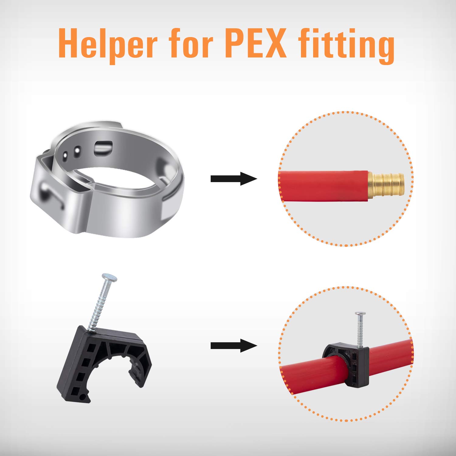 Snapklik.com : SUNGATOR 15-Pack 1 Inch PEX Cinch Clamp Rings, Stainless ...