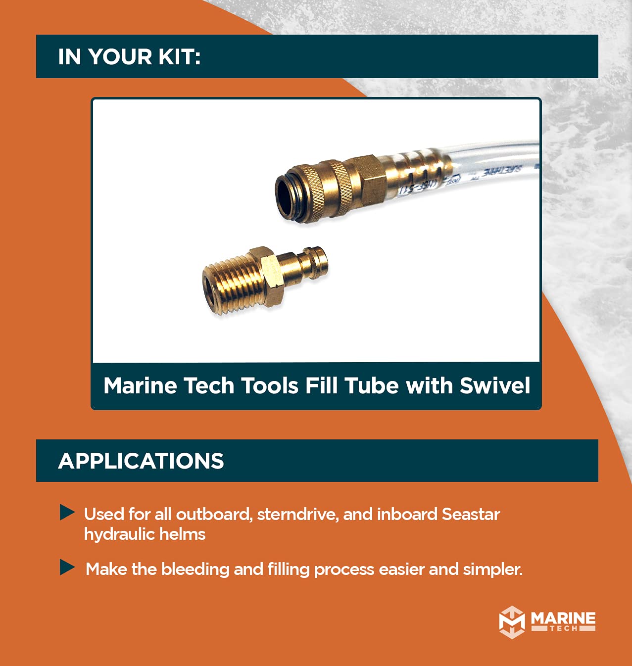 Buy Marine Tech Tools Hydraulic Steering Filler Kit with Swivel - Fill ...