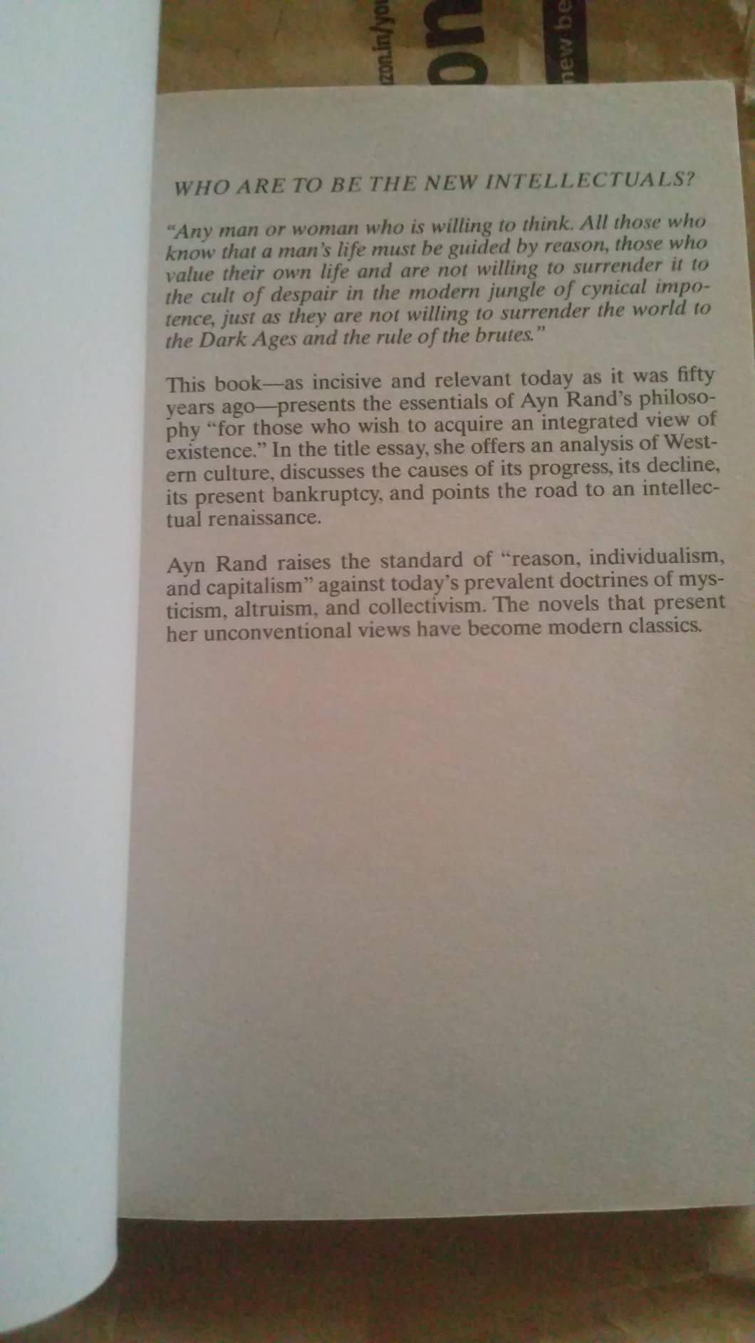 For the New Intellectual: The Philosophy of Ayn Rand (50th Anniversary ...