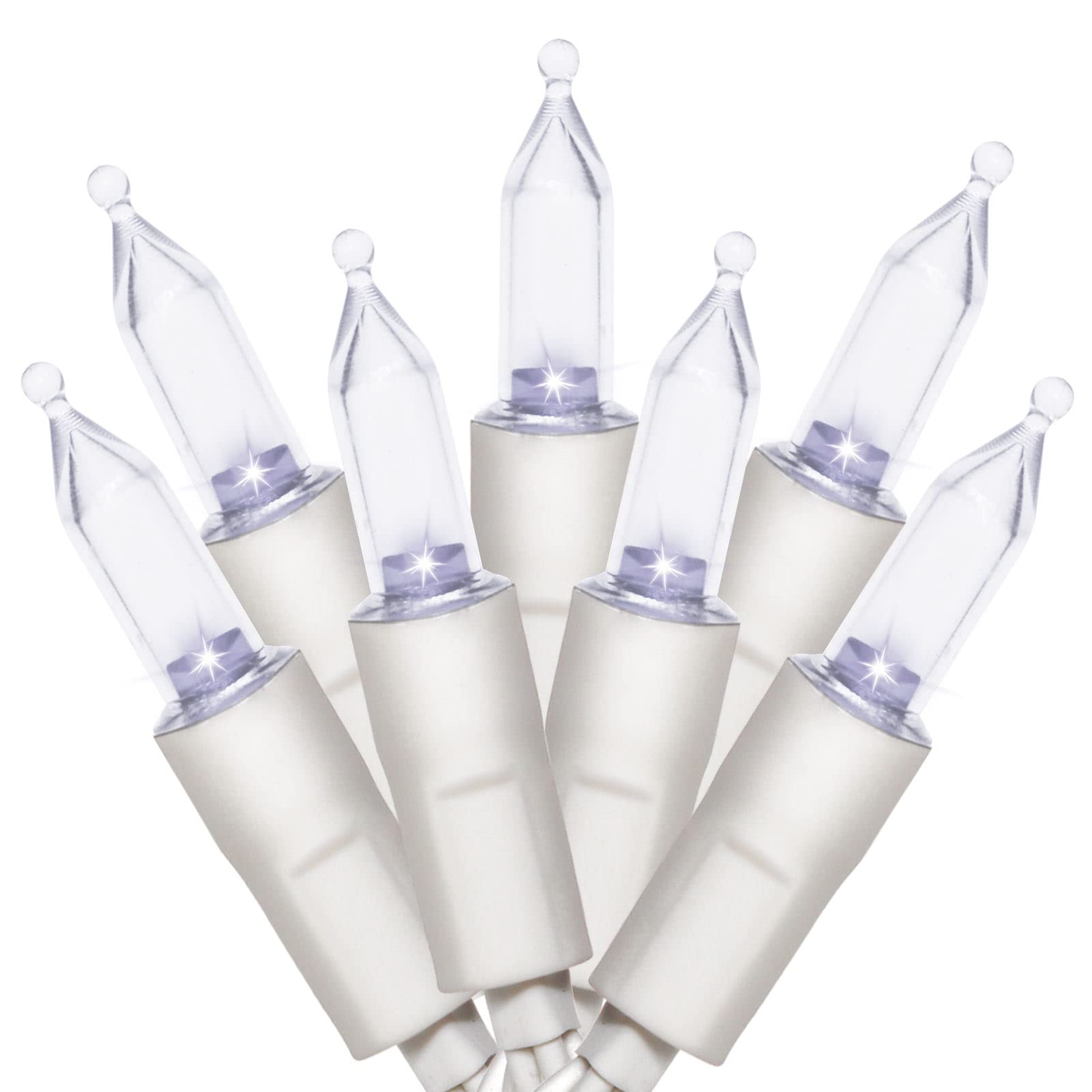 Amazon.com: Battery Operated Christmas Lights 18.3Ft 50 LED Clear Mini ...