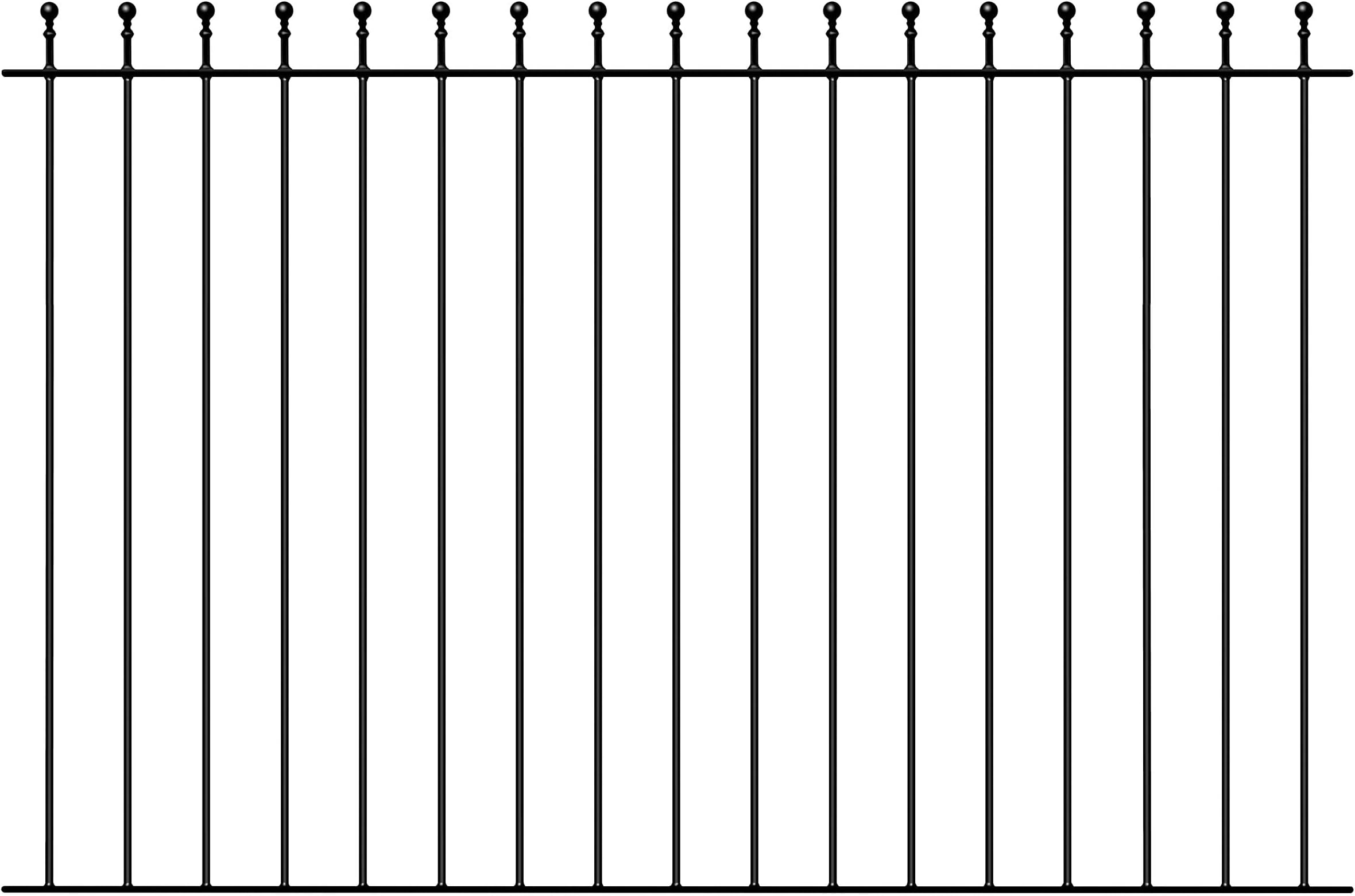 Manor Ball Top Garden Fencing Panel 1830mm (6ft) GAP x 1220mm High ...