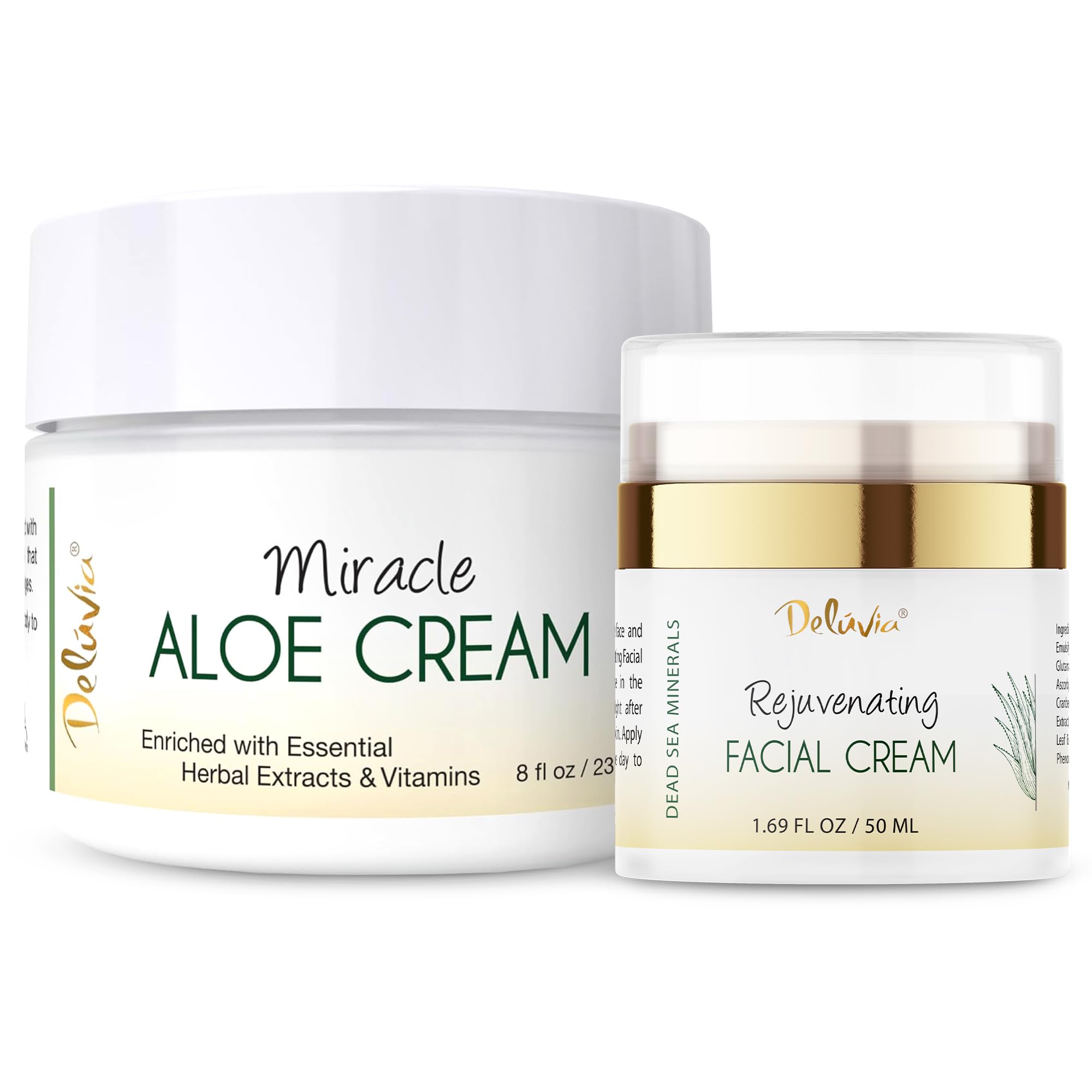 Amazon.com: DELÚVIA Ultimate Aloe Skincare Bundle – Miracle Aloe Cream ...