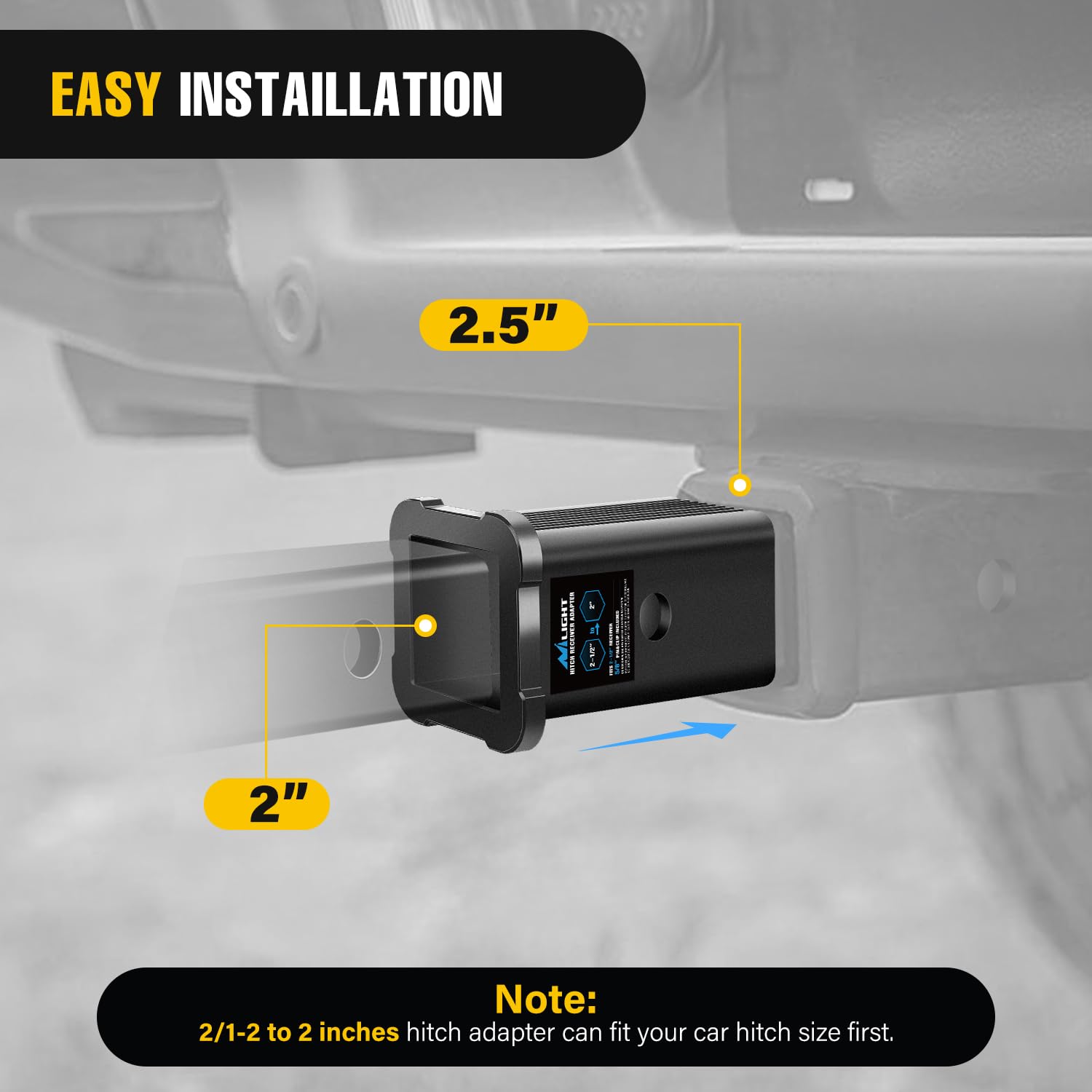 Snapklik.com : Trailer Hitch Receiver Extender Adapter Reducer 2-1/2 To ...