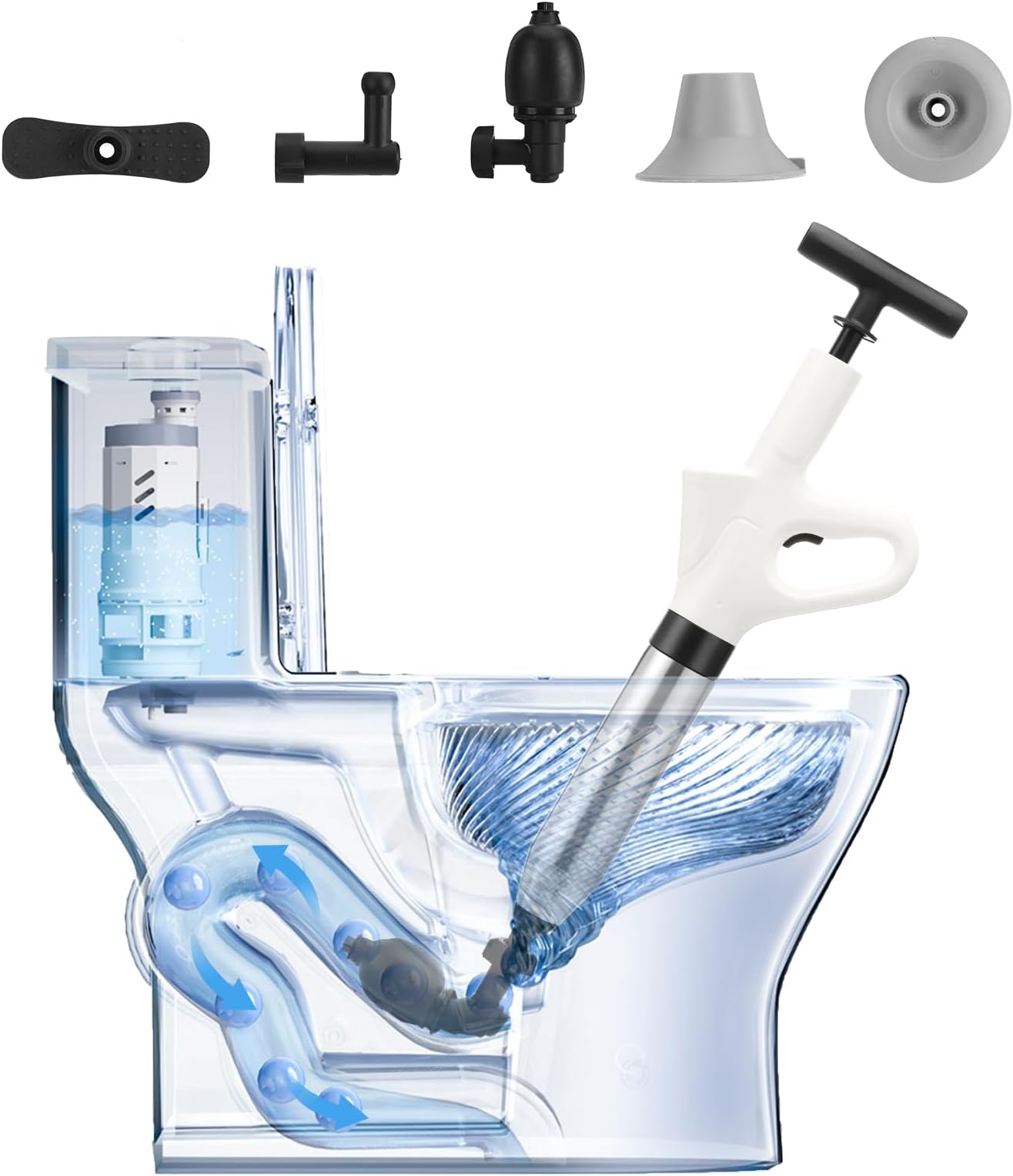 PLUNGE BLASTER Toilet Plunger,High Pressure Air Drainage Injector ...