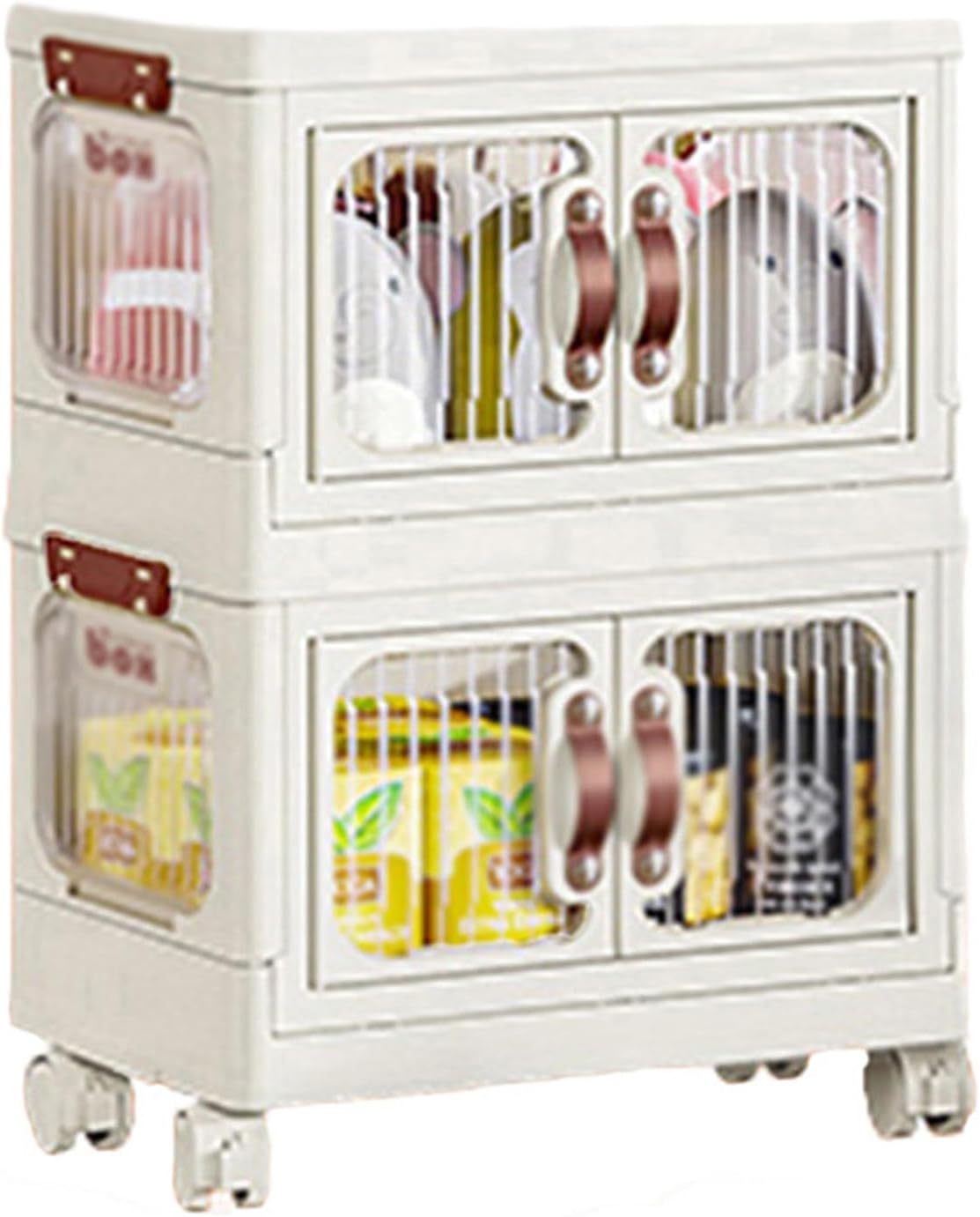 Amazon.com - Foldable Storage Box with Double Door,Plastic Stackable ...