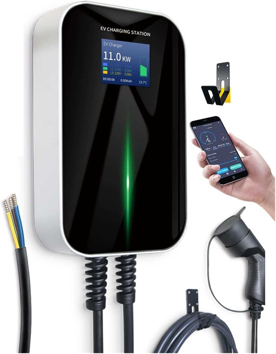 EV Charger Electric Vehicle Charging Station, App Control, EVSE, 11kw Wall Box, Type 2, 16A, 3 ...