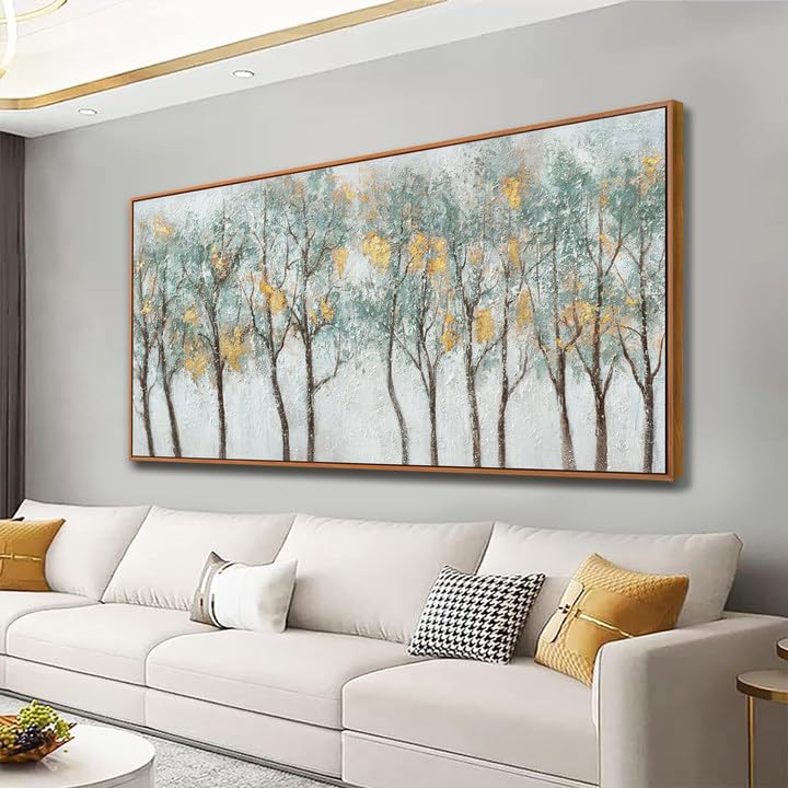 Amazon.com: Wall Decor Green Canvas Wall Art Embellishments Plant ...