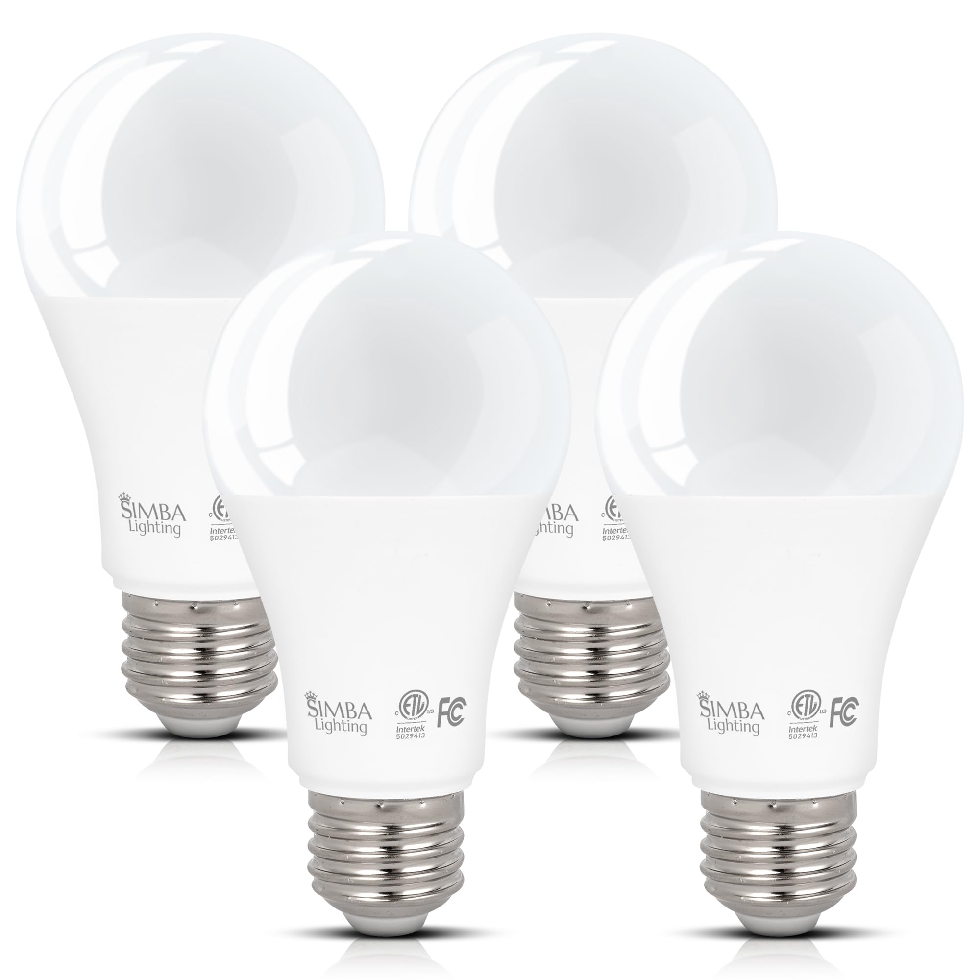 Simba Lighting LED A19 ETL Listed Light Bulbs (4 Pack) 12W 75W-100W ...