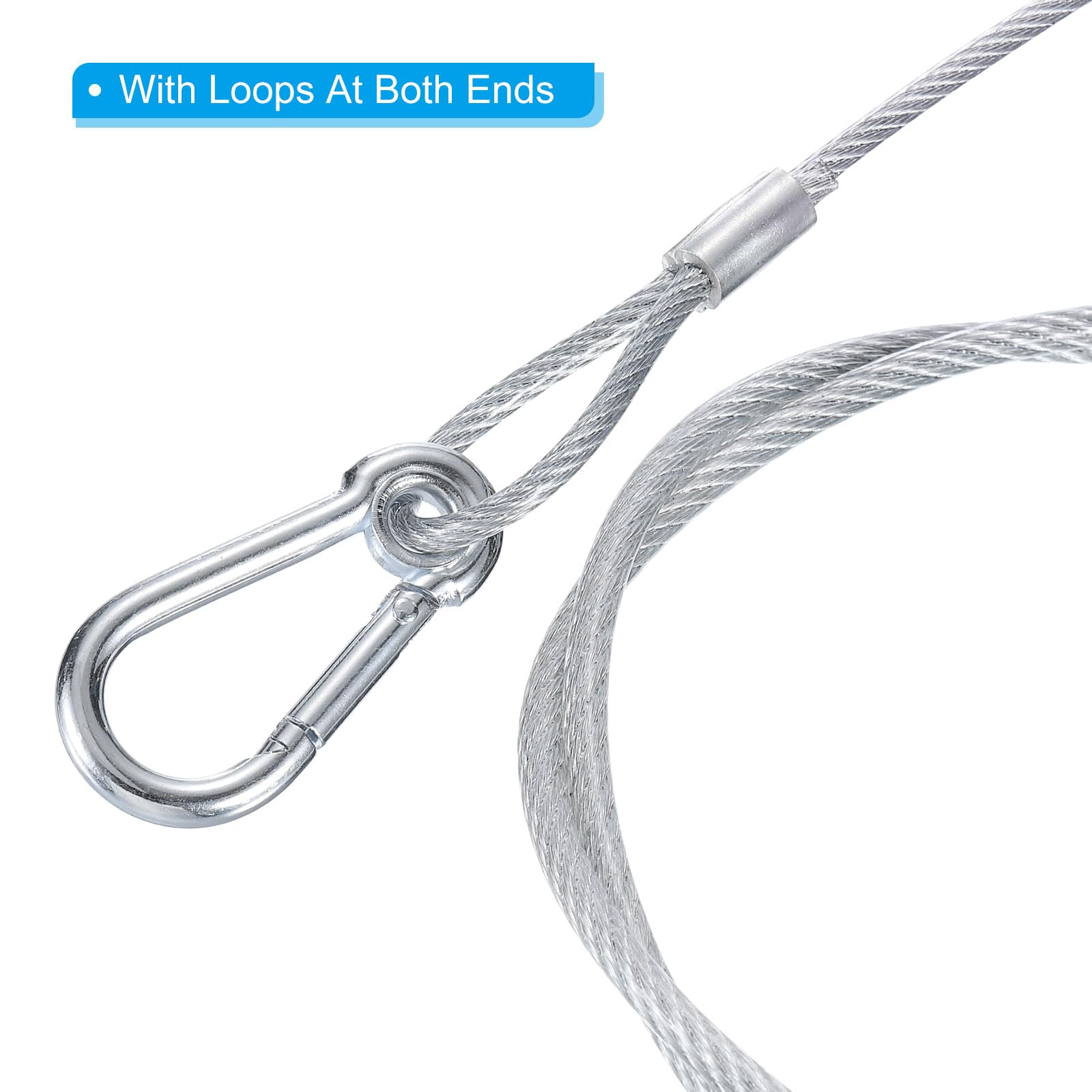 PATIKIL Stainless Steel Safety Cable 23.6″/60cm, 4Pack 2.5mm Flexible ...