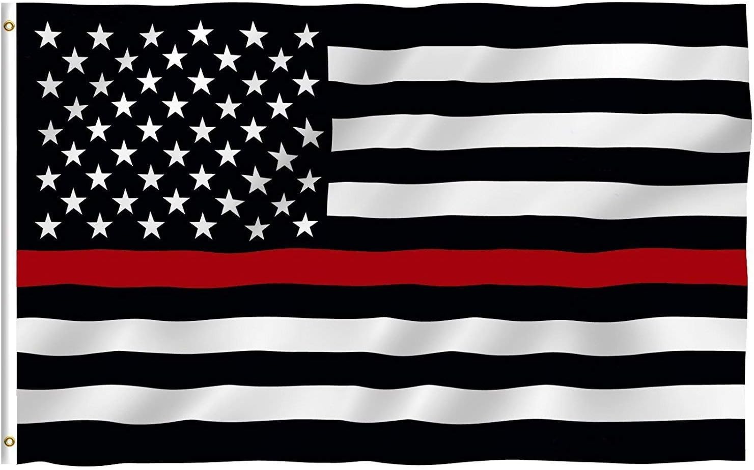 Amazon.com : Firefighter Thin Red Line Flag 3 x 5 Foot Polyester Flag ...