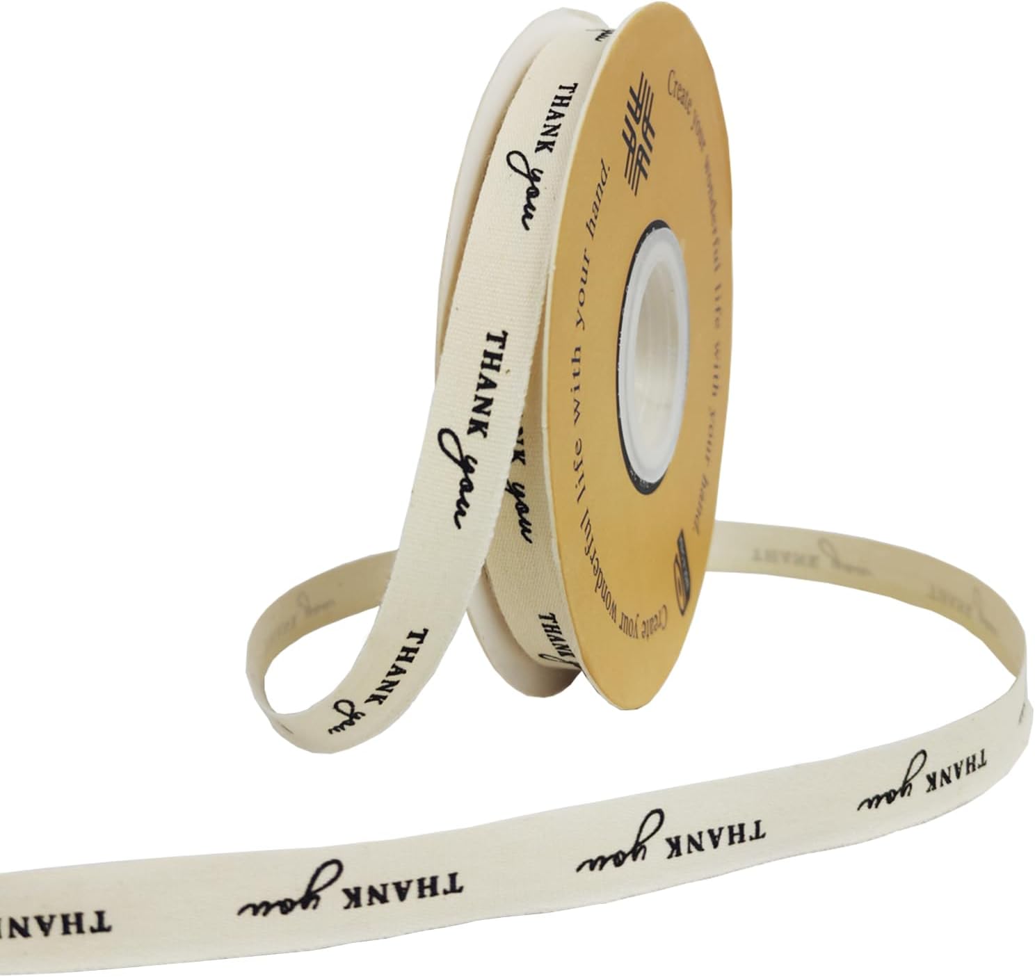 Amazon.com: sewhick 30 Yards Cotton Ribbon, 1.3cm Beige Present Cotton ...