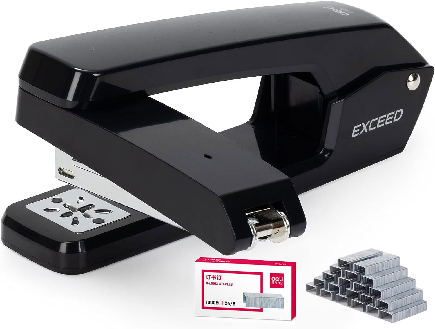 Deli Swing-Arm Swivel Stapler, 360 Degree Rotate Desktop Staplers,25 ...