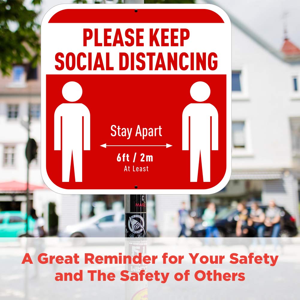 Snapklik.com : Social Distance Sticker,2Pack Aluminum Social Distancing ...