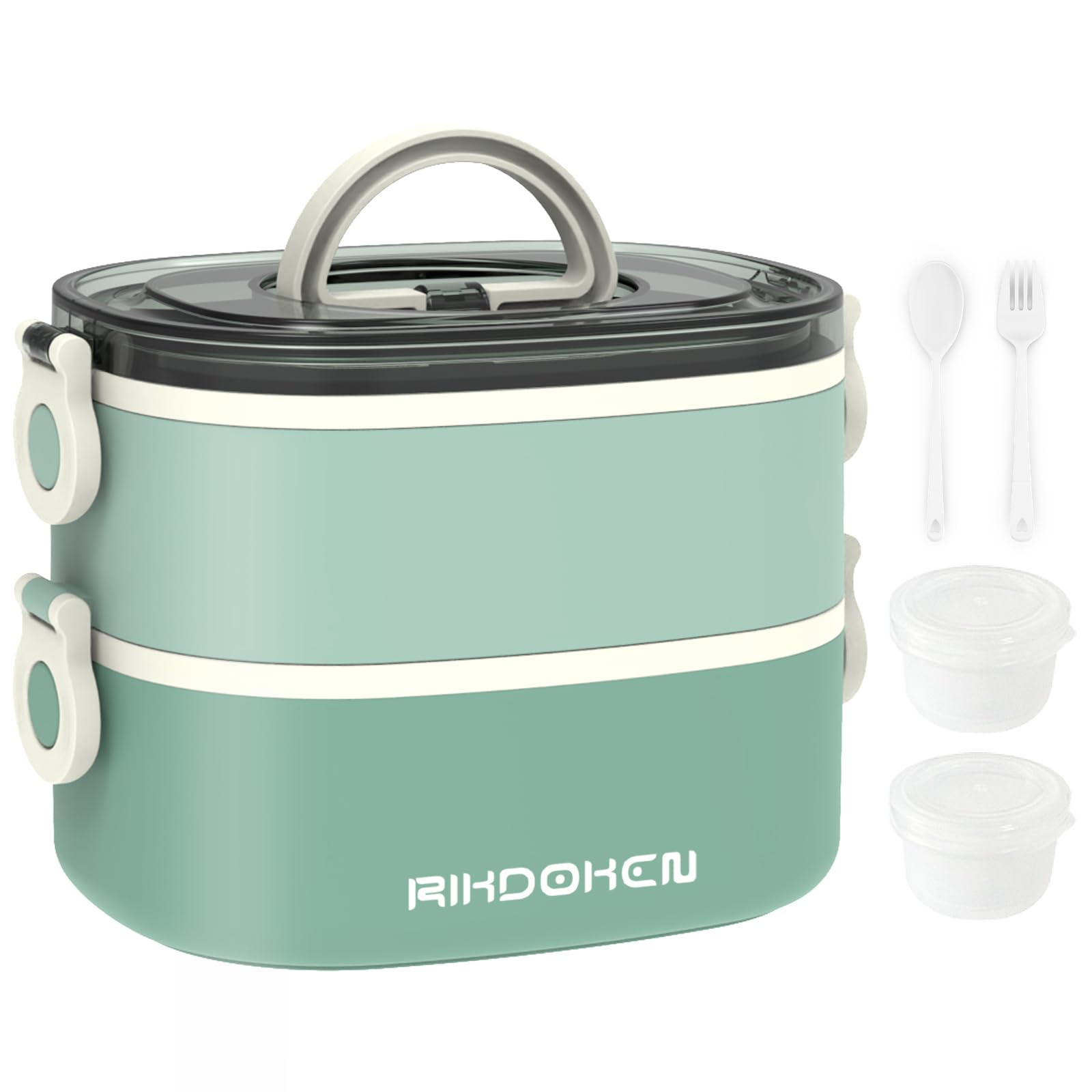 Amazon.com: RIKDOKEN Lunch Box, Stackable 2 Layers Containers, Portable ...