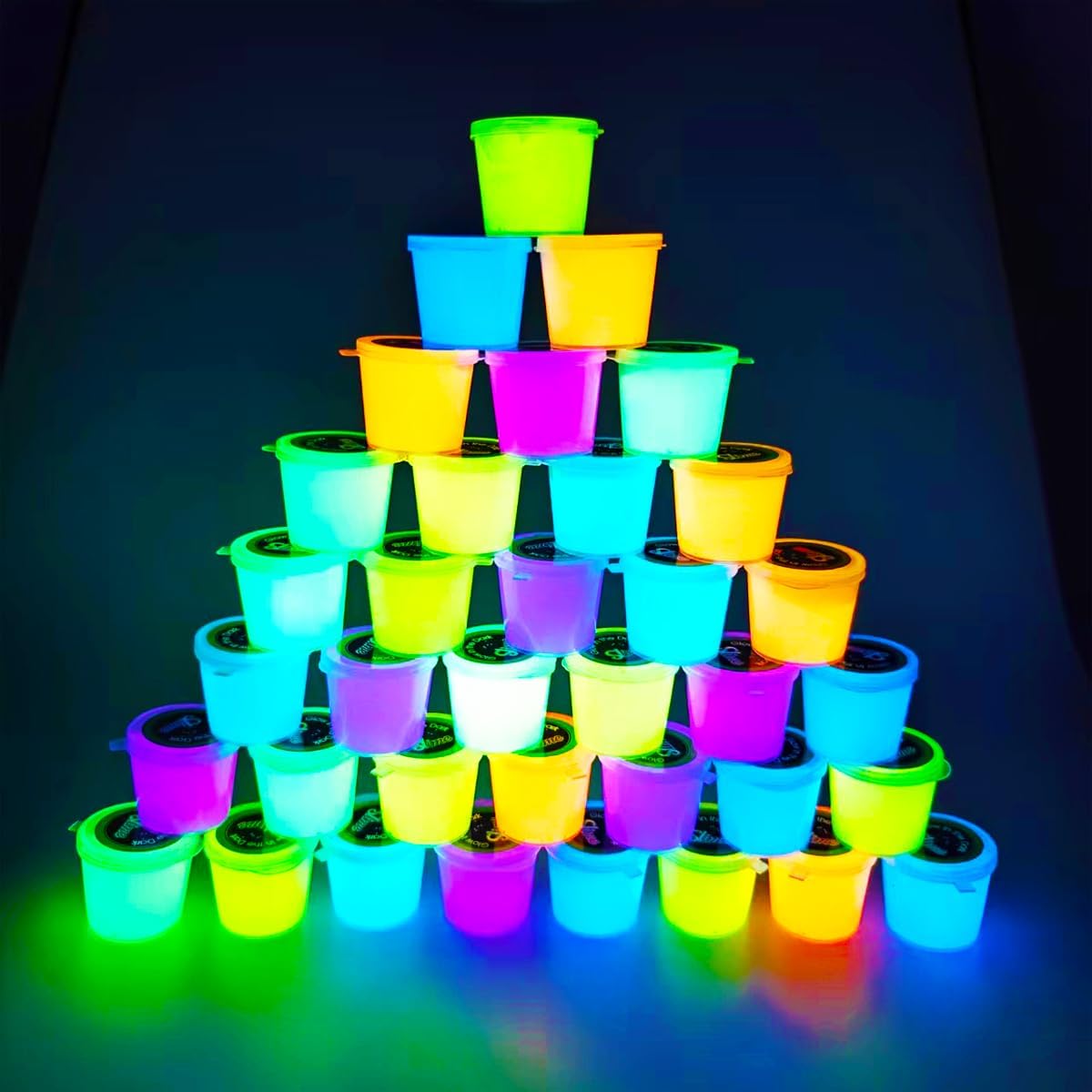 Amazon.com: 36 Pack Glow in The Dark Slime Kit, Crystal Galaxy Slime ...