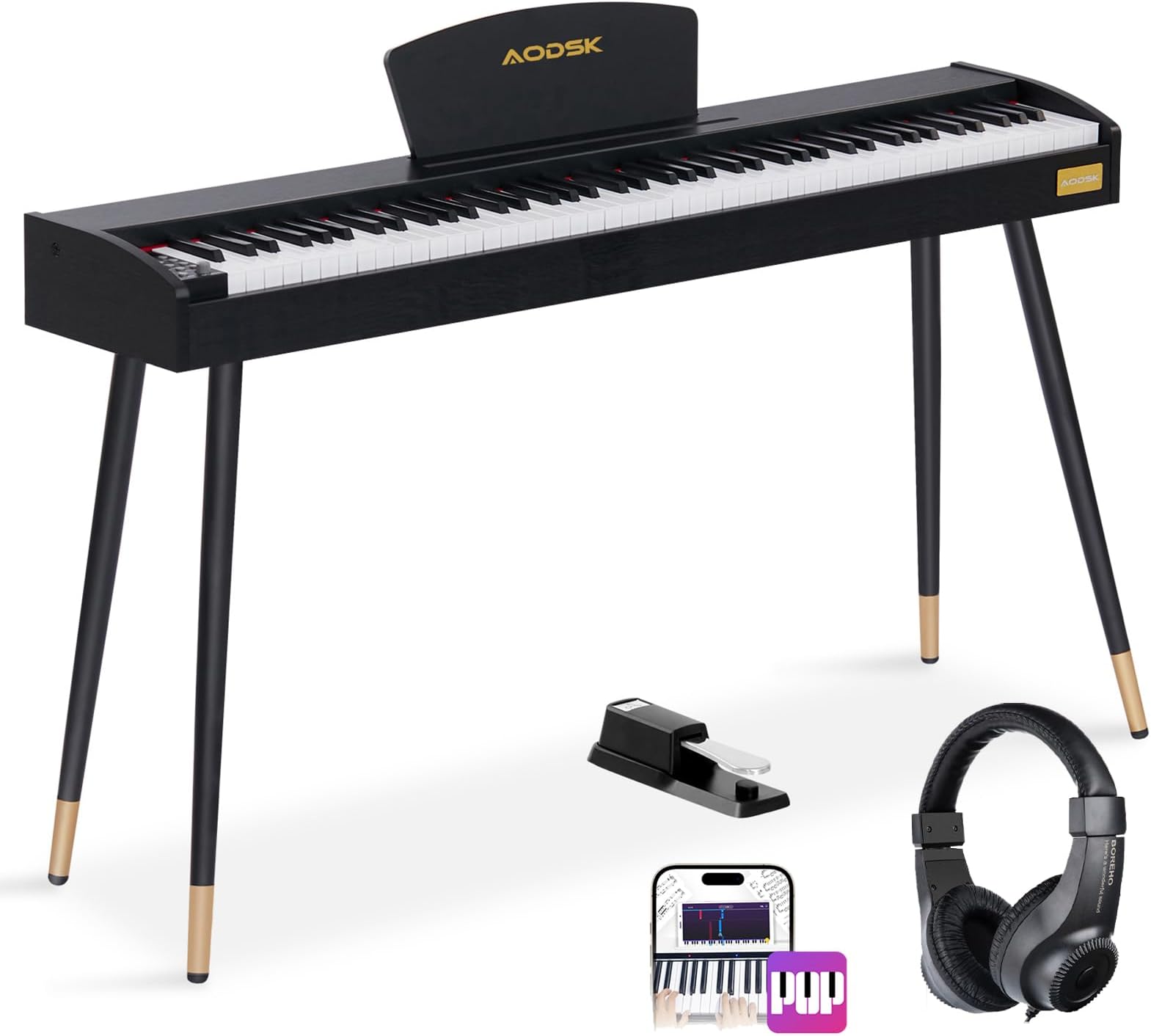 Amazon.com: AODSK Beginner Digital Piano 88 Key Keyboard,Full-size ...