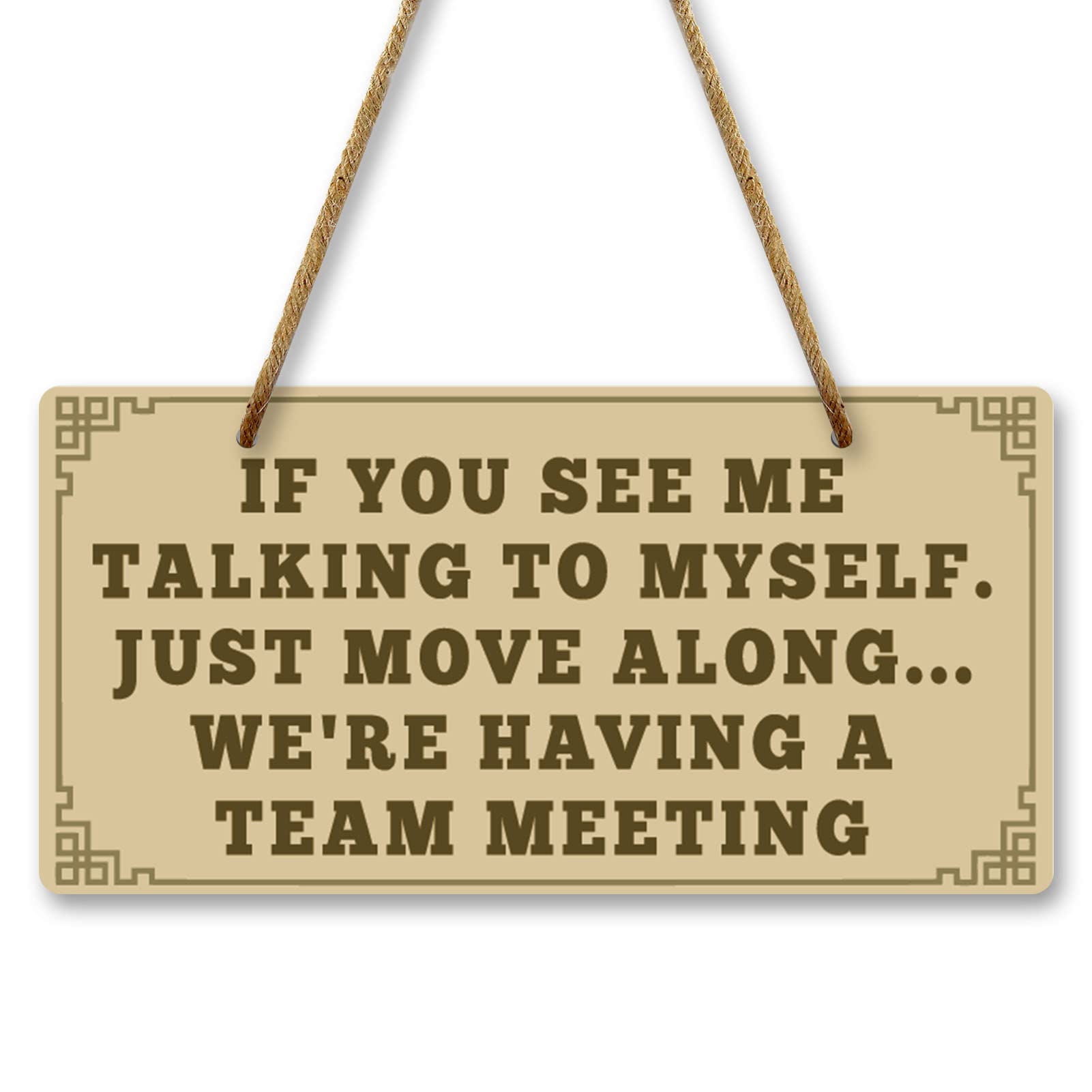 Amazon.com: Funny Meeting Signs Hanging Plaque 10x5 Inch Office Door ...
