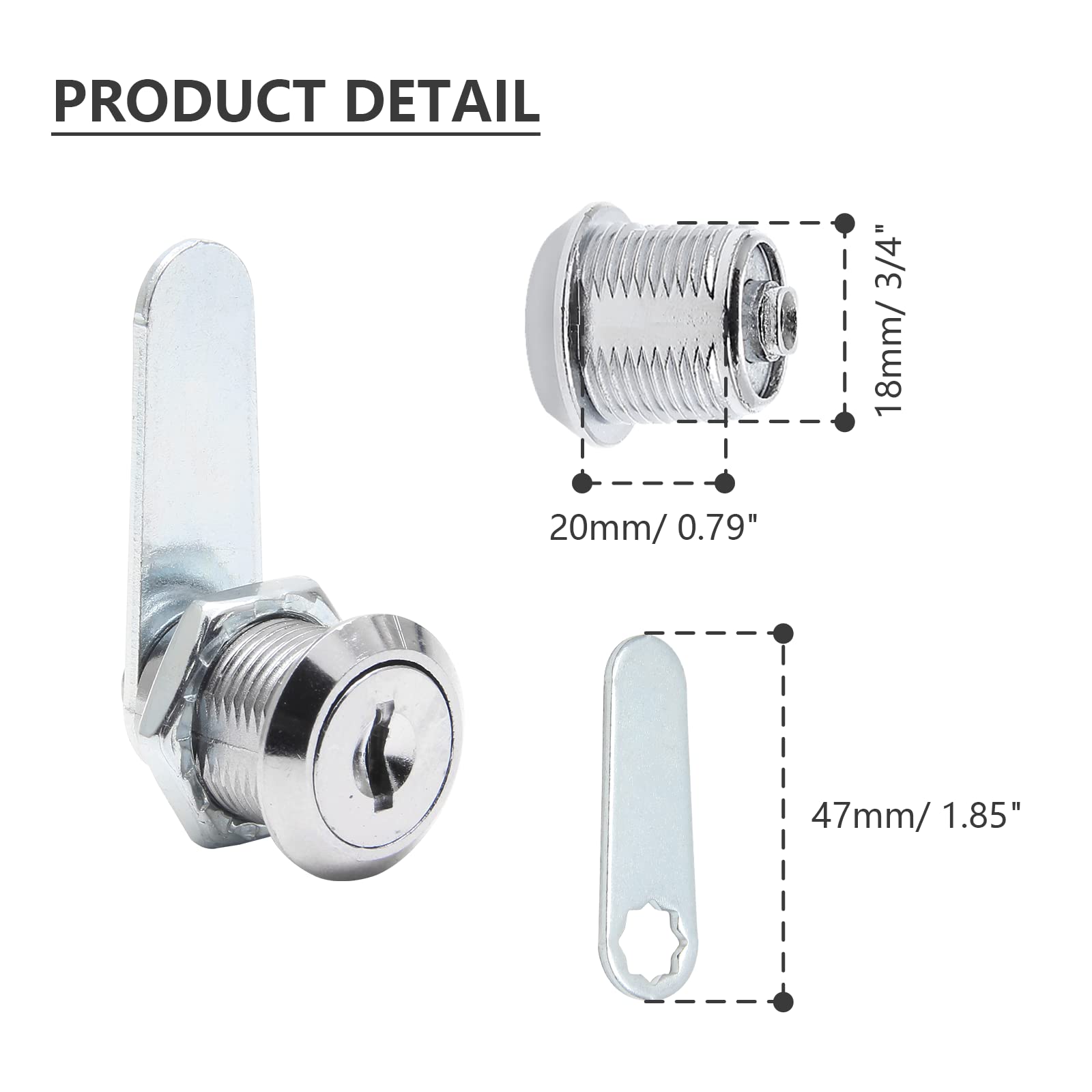 Snapklik.com : Uenhoy 6 Pack Cabinet Cam Locks Keyed Alike, 3/4" (20mm ...