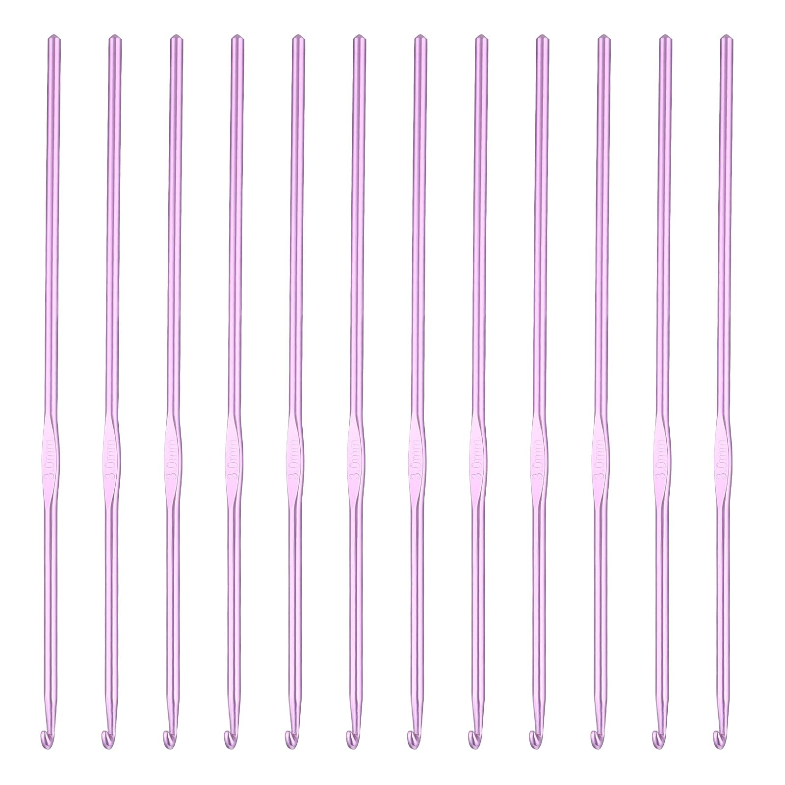 Amazon.com: 12 PCS 3 mm Crochet Hook Small Aluminum Crochet Needles ...