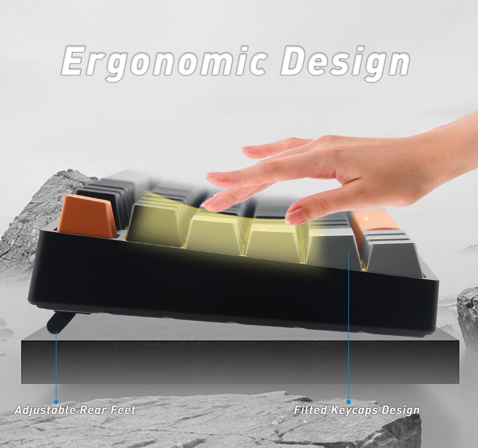 E-YOOSO Z-14 Mechanical Gaming Keyboard Brown Switches 104 Key, Full ...