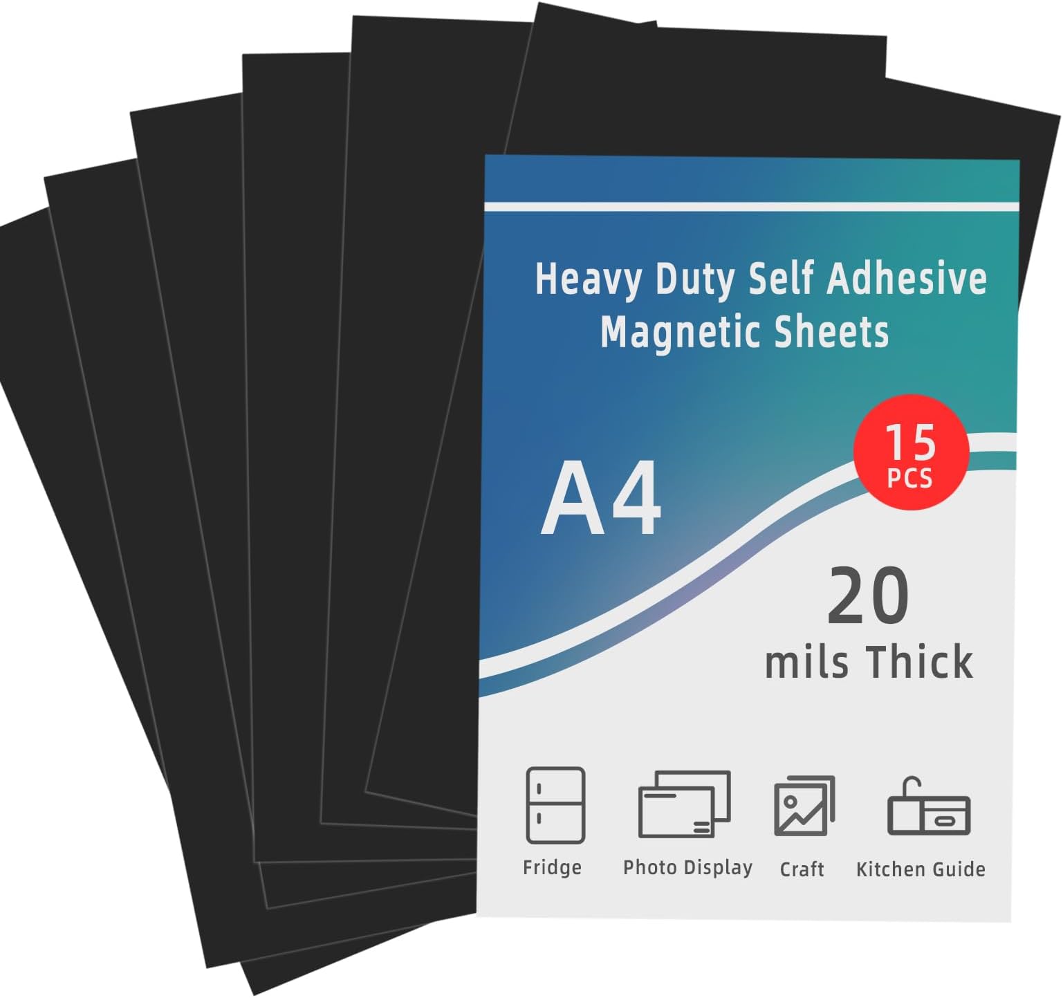 Amazon.com : 15 PK A4 Magnetic Sheets with Adhesive Cut and Customize ...