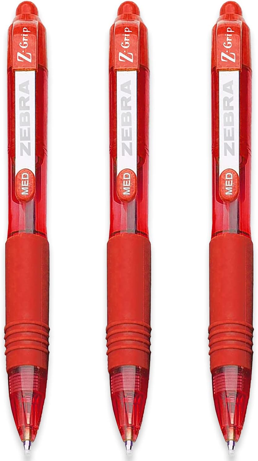 Zebra Z-Grip Smooth Mini Retractable Ballpoint Pens - 1.0mm - Red ...