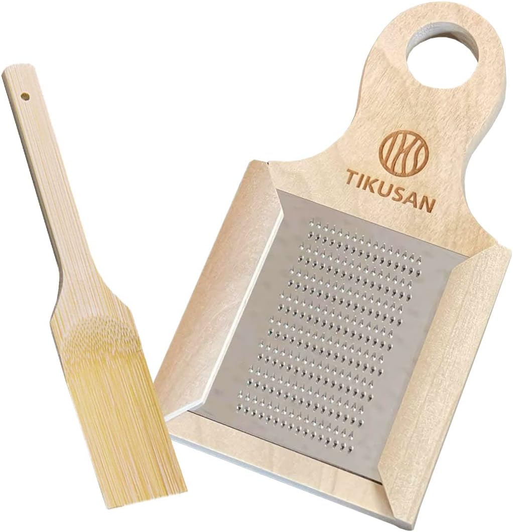 Amazon.com: Tikusan Chojiro (Large) Japanese Grater with Bamboo Scraper ...