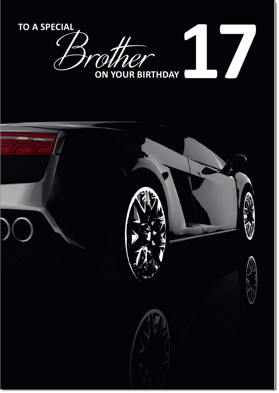 doodlecards Brother 17th Birthday Card Medium Size with Plain Envelope ...
