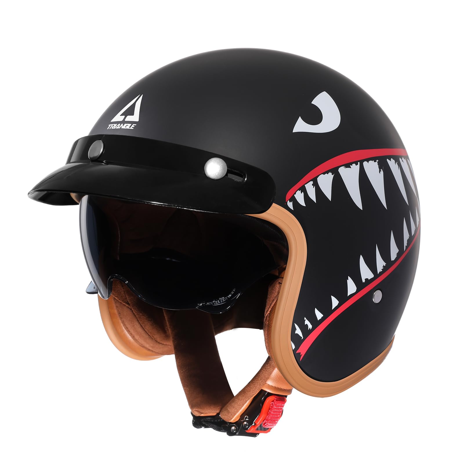 Snapklik.com : TRIANGLE 3/4 Open Face Motorcycle Helmet Retro Scooter ...