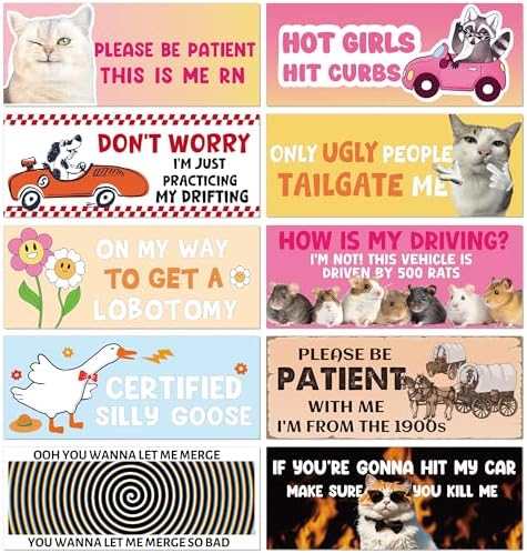 Amazon.com: 10PC Funny Car Bumper Magnet Fun Magnetic Magnets Sticker ...