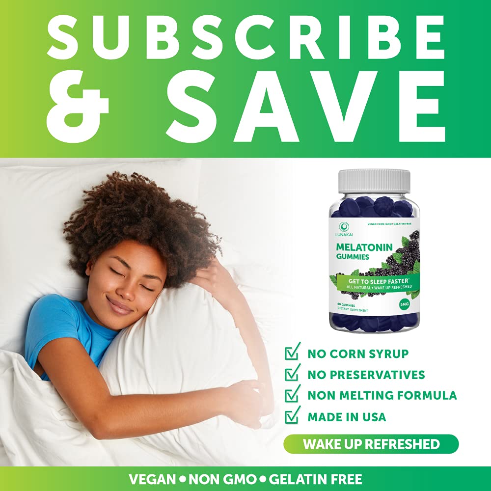 Buy Melatonin Gummies - Chewable Natural Vegan Sleep Aid for Adults 5mg ...