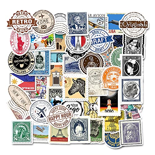 iDream American Style Postal Stamp Collection Vinyl Stickers (Set of 50 ...