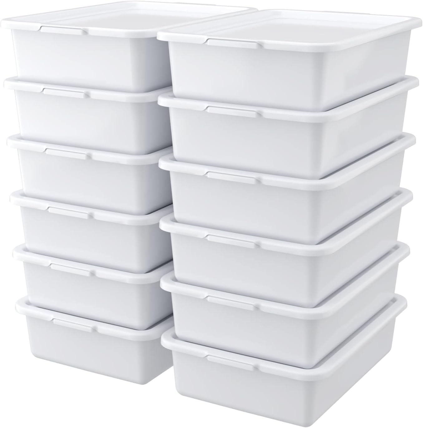 Amazon.com: Loiycg 13 L Commercial Bus Tubs with Lid, White Plastic Bus ...