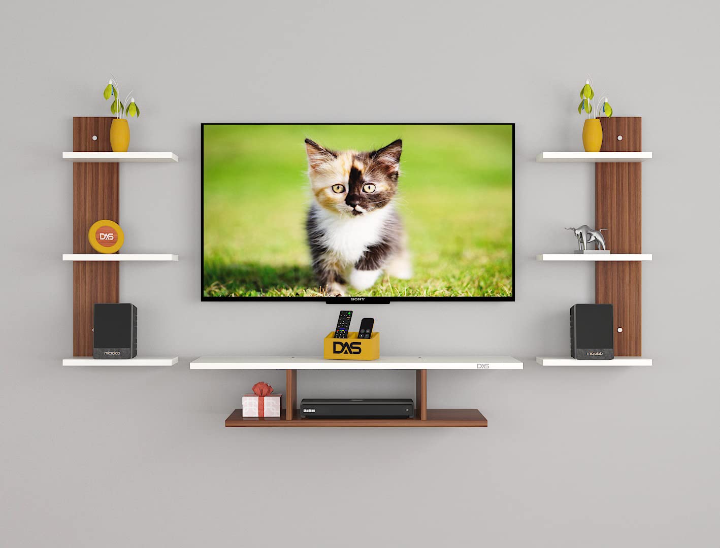 DAS Dexter Pro Max Wall Mount TV Entertainment Unit/with Set Top Box ...