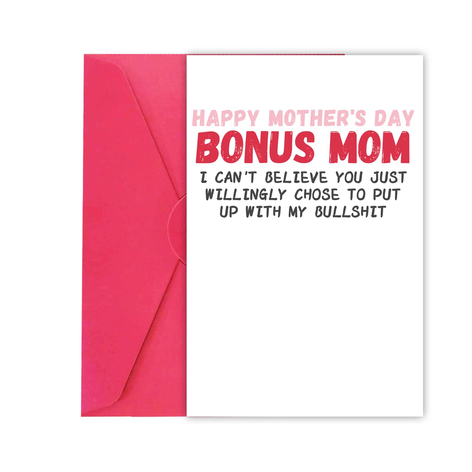 Amazon.com : XXDJLP Humor Bonus Mom Card for Mom, Funny Mother's Day ...