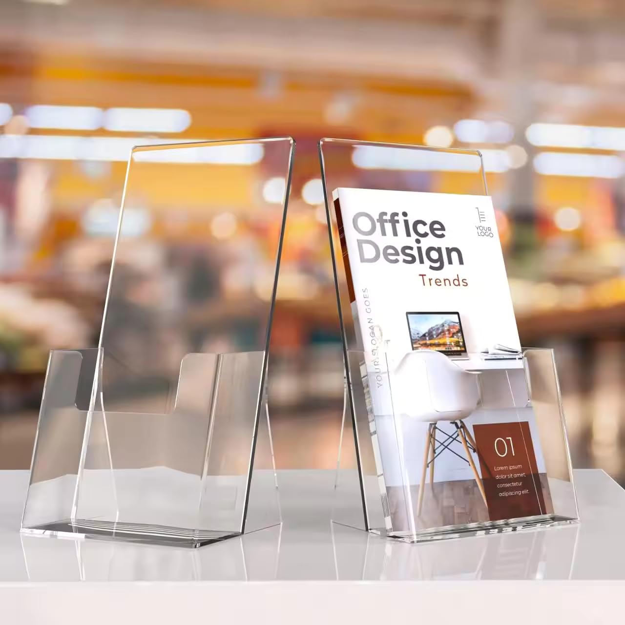 Document Holder Clear Acrylic Wall Mount Pamphlet Display Stand ...