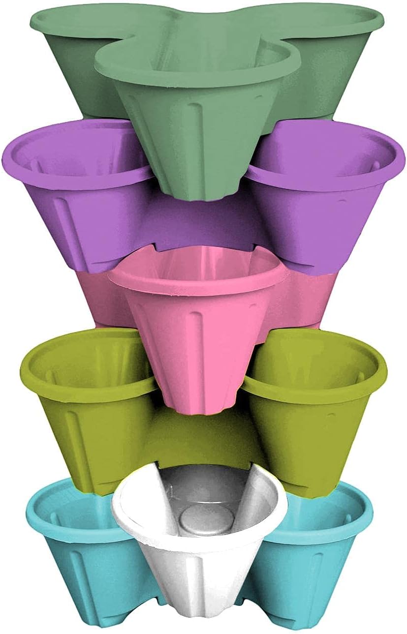 Mr. Stacky 5-Tier Strawberry Planter Pot, 5 Pots : Amazon.co.uk: Garden