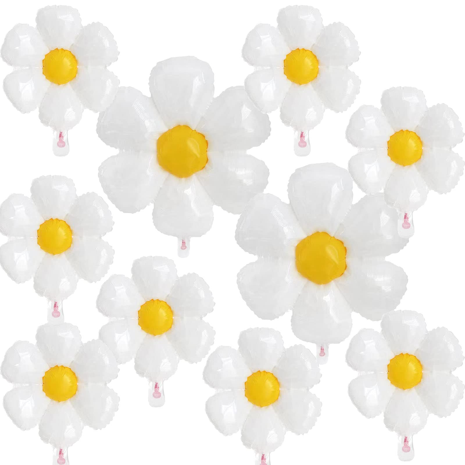 Amazon.com: 8PCS Daisy Balloons Huge Flower Balloon with Two Size White ...